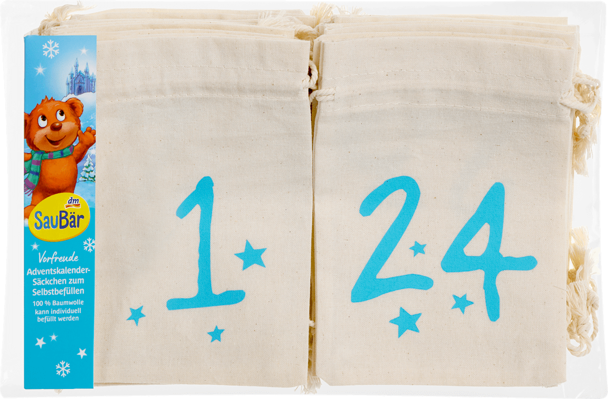 SauBär Set săculeți calendar de Advent, 24 piese, 1 buc | dm.ro