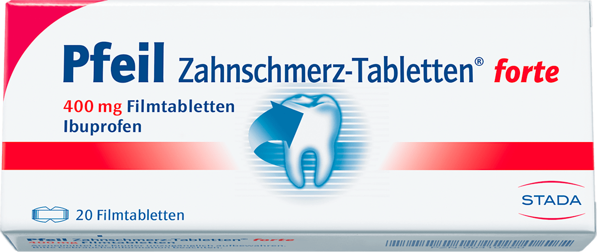 STADA Pfeil Zahnschmerz-Tabletten forte 400 mg Filmtabletten, 20 St ...