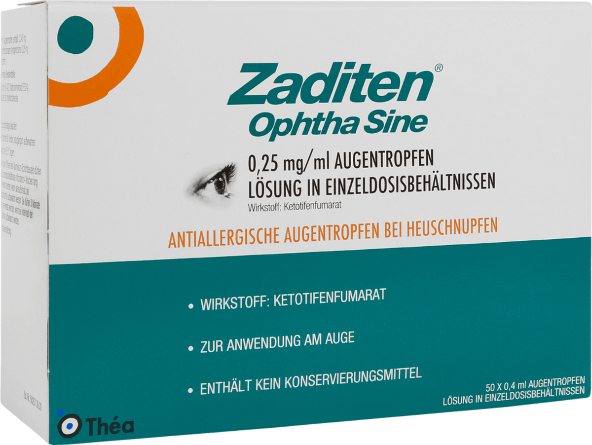 Zaditen Zaditen Ophtha Sine 0,25 mg/ml Augentropfen Lösung in ...