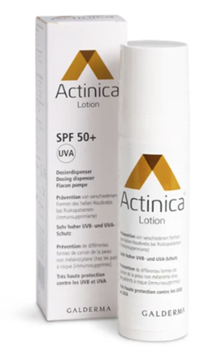 Actinica Actinica Lotion Dispenser SPV 50+ zur Prävention von Hautkrebs ...