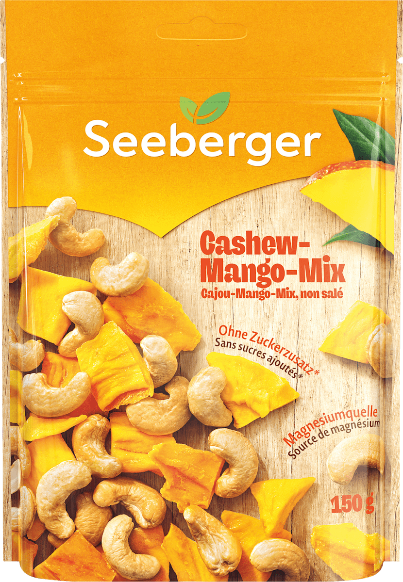 Seeberger Nuss- & Trockenfrüchtemischung, Cashew-Mango-Mix, 150 g ...