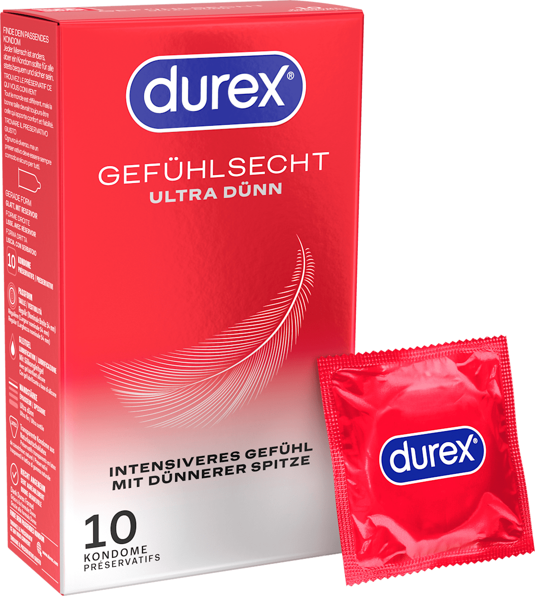Durex Kondome Gefühlsecht Ultra, Breite 54mm, 10 St dauerhaft günstig ...