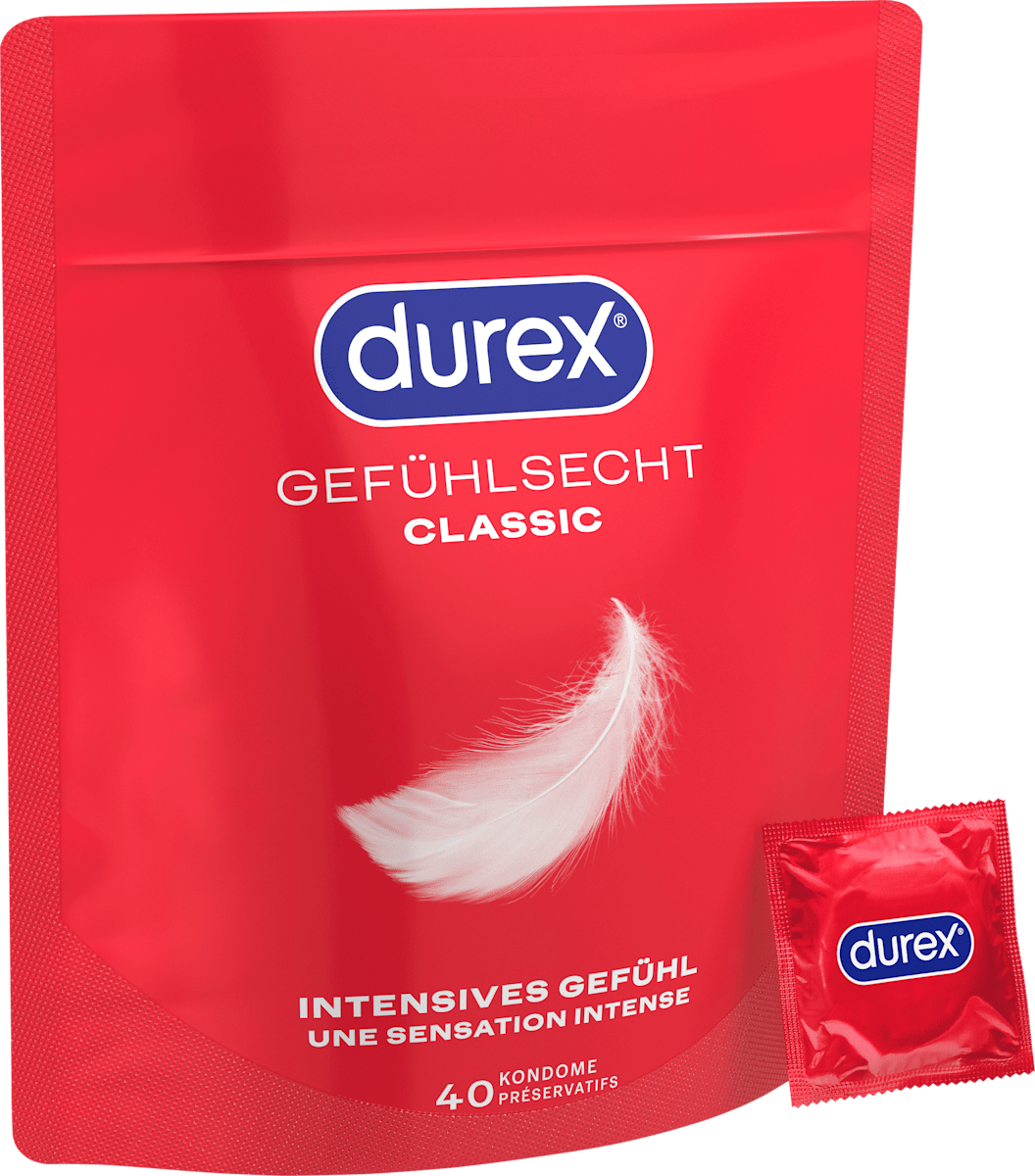 Durex Kondome Gefühlsecht Classic neu, Breite 56mm, 40 St dauerhaft ...