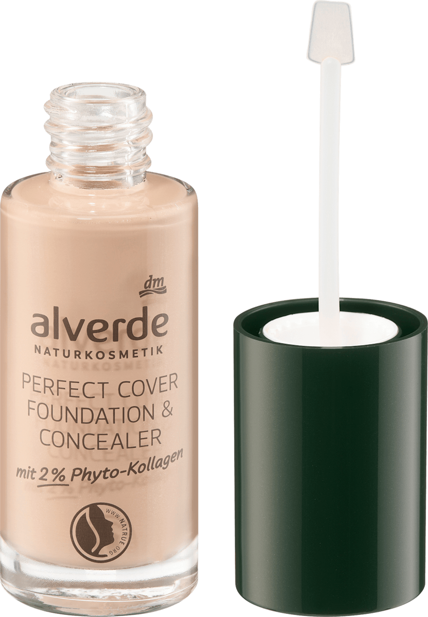 alverde NATURKOSMETIK Foundation & Concealer Perfect Cover mit 2% Phyto ...