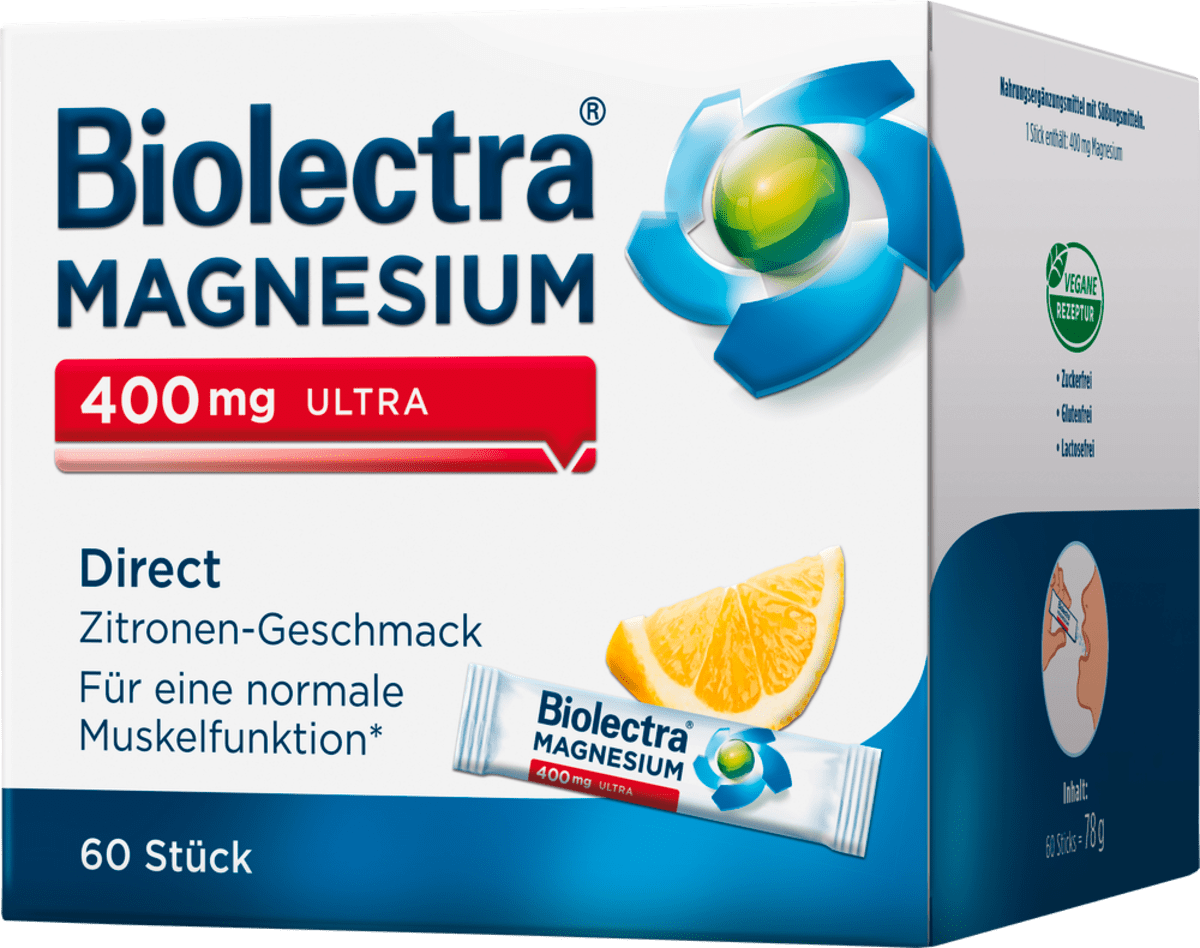 Biolectra Biolectra Magnesium 400mg Ultra Direct Zitrone Stick 60 St ...