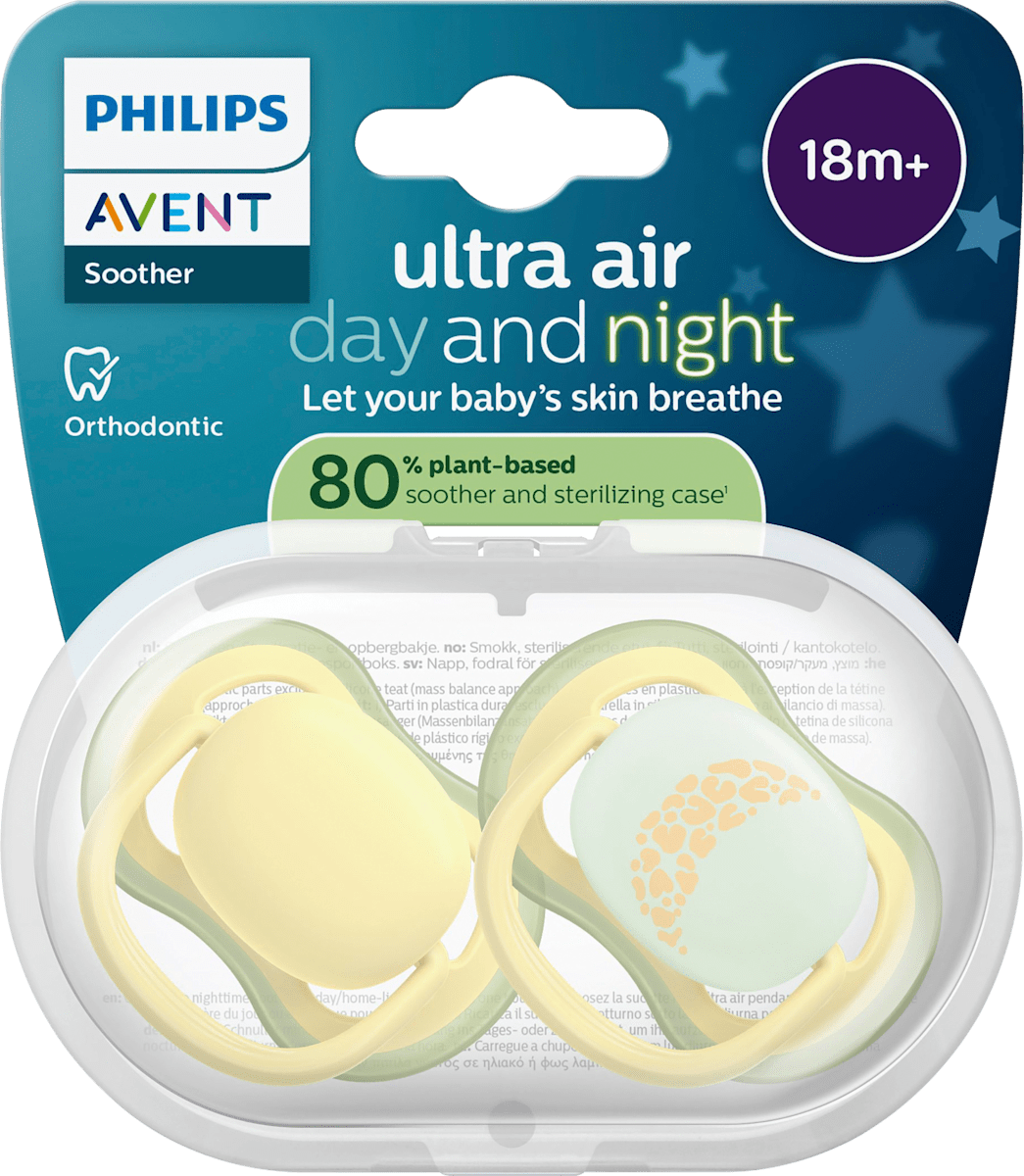 PHILIPS AVENT Schnuller ultra air day+night Silikon, gelb, ab 18 ...