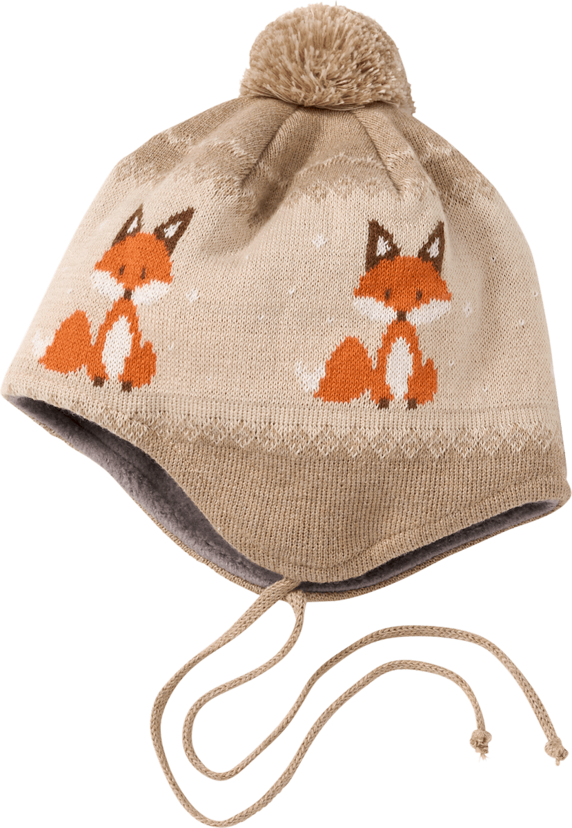 ALANA Mütze aus Strick mit Fuchs-Muster, beige, Gr. 48/49 dauerhaft ...