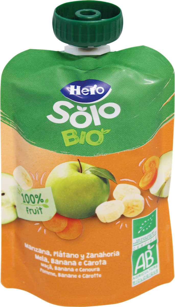 Hero Solo Purea mela, banana e carota, 100 g | dm Italia
