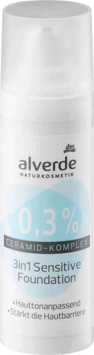 alverde NATURKOSMETIK make-up 3 v 1 Sensitive 0,3 % Ceramid-Komplex, 30 ...