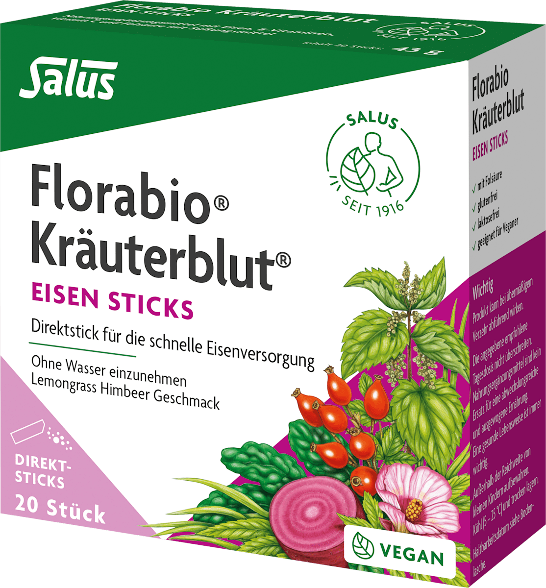 Salus Kräuterblut Eisen Sticks, 20 St | dm.at
