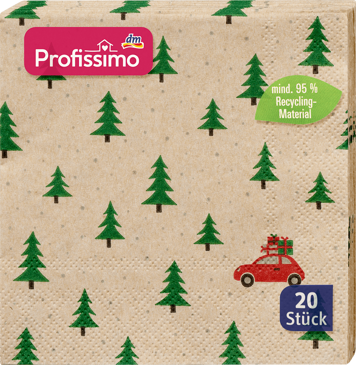 Profissimo Servietten "Wald&Auto" 25x25cm, 20 St dauerhaft günstig ...