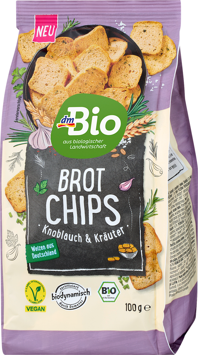 dmBio Brotchips Knoblauch & Kräuter, 100 g | dm.at