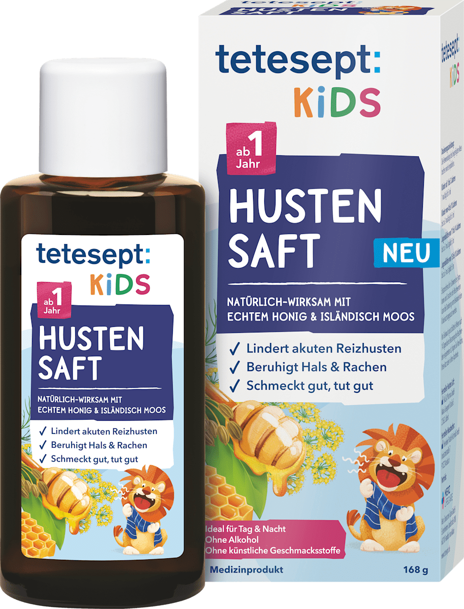 tetesept Hustensaft Kids Honig & Isländisch Moos, 168 g dauerhaft ...