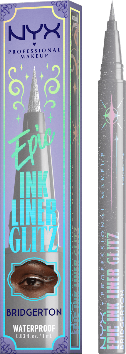 NYX PROFESSIONAL MAKEUP Eyeliner Bridgerton Epic Ink Glitz 01 Silber, 1 ...