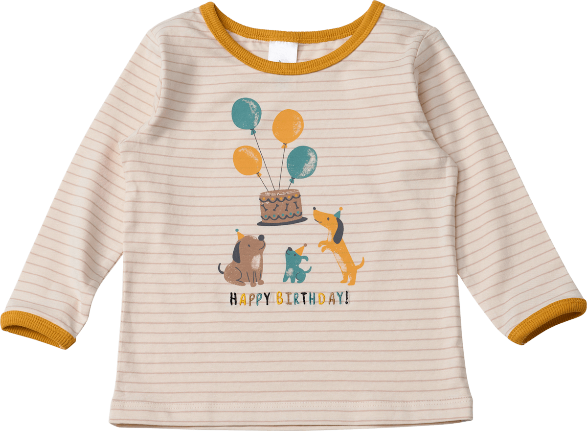 ALANA Langarmshirt Geburtstag mit Happy Birthday-Schriftzug, beige, Gr ...