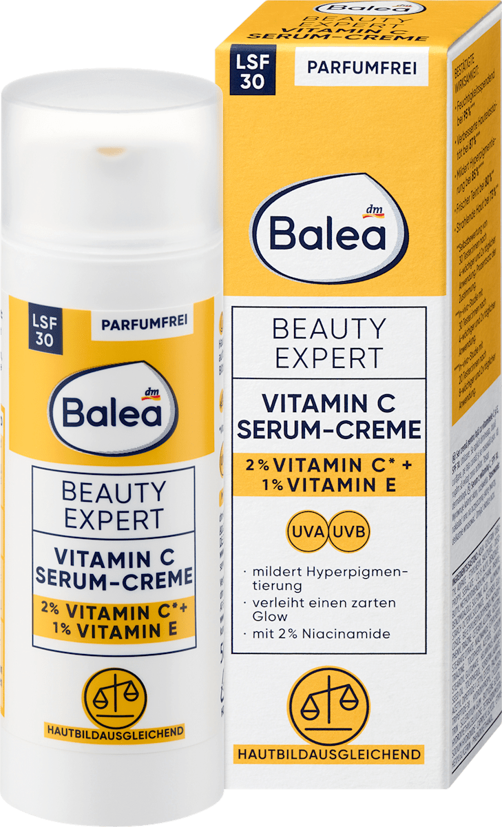 Balea Serum Beauty Expert Vitamin C Serum-Creme LSF 30, 50 ml dauerhaft ...