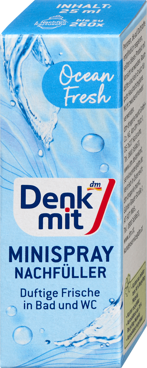 Denkmit Mini osvježivač kupatila u spreju Ocean Fresh – refill, 24 ml ...