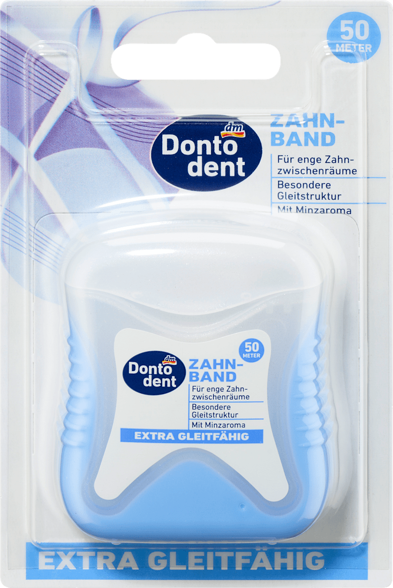 Dontodent Zahnband extra gleitfähig, 50 m, 1 St | dm.at