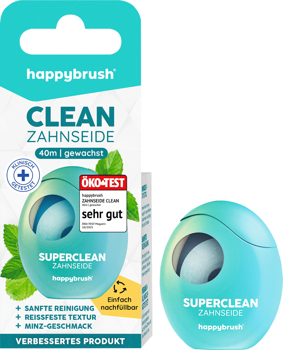happybrush Zahnseide Clean gewachst, 40 m dauerhaft günstig online ...