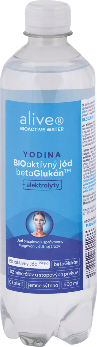 ALIVER Jemne sýtená bioaktívna voda Yodina BIOaktívny jód betaGlukán ...