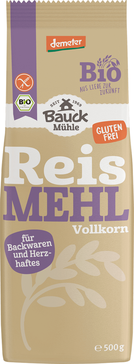 Bauck Mühle Reismehl Vollkorn, glutenfrei, 500 g dauerhaft günstig ...