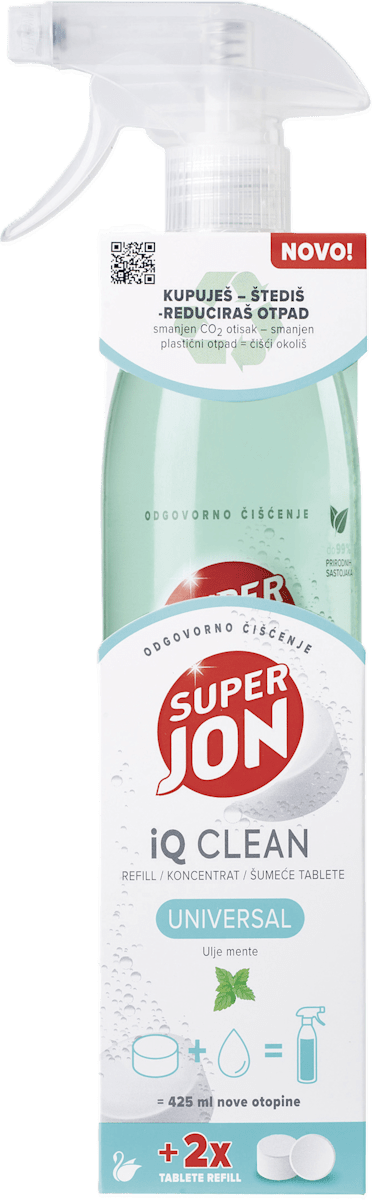 SUPER JON Univerzalno sredstvo za čišćenje iQ Clean + 2 refill tablete ...