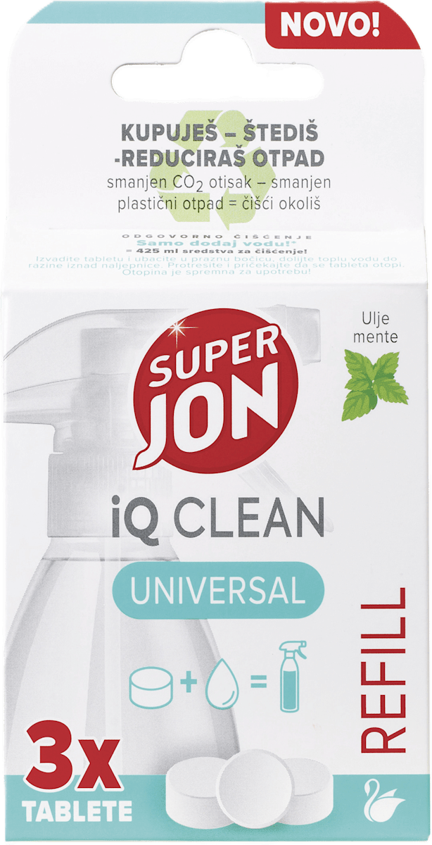 SUPER JON Vodotopive tablete za univerzalno čišćenje iQ Clean – ulje ...