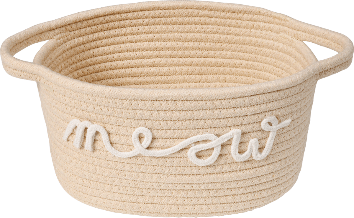 Vito & Joe Korb "meow" aus Baumwolle für Spielzeug, beige (23x13x20 cm ...