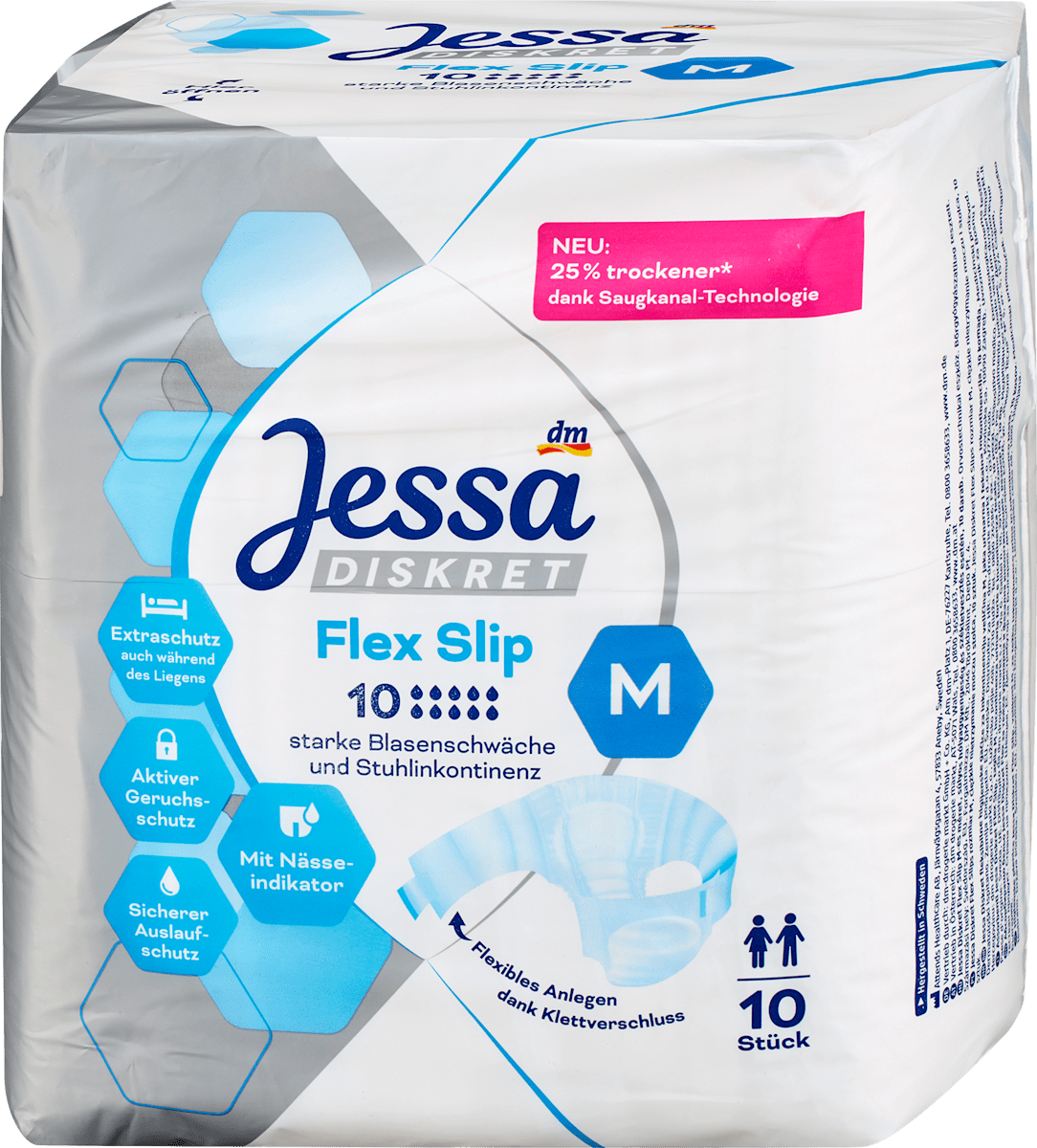 Jessa DISKRET Flex Slip Inkontinenz Gr. M, 10 St dauerhaft günstig ...