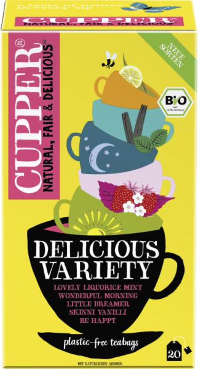 Cupper bio čaj Delicious Variety 20x1,8 g, 36 g | dm.cz
