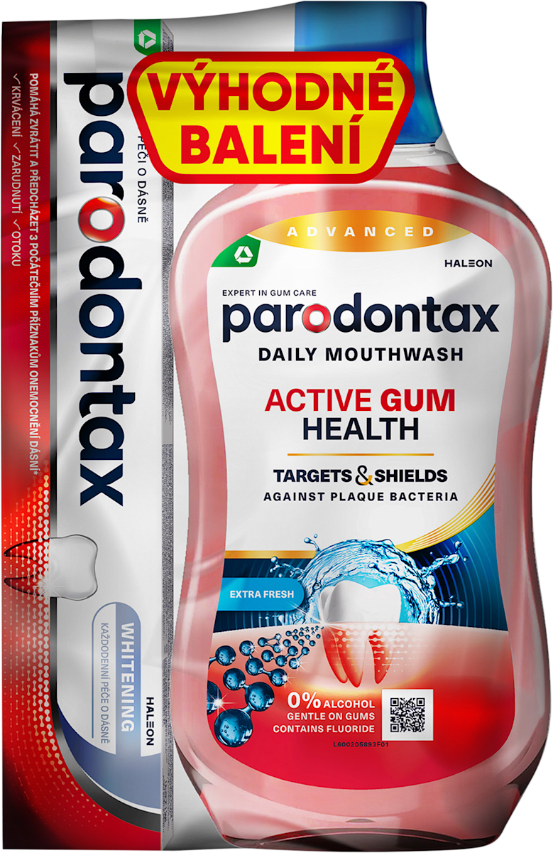 parodontax zubní pasta Whitening 75 ml + ústní voda Advanced Active Gum ...