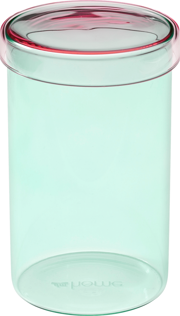dm home Aufbewahrungsdose aus Glas, rosa/grün (15,5x9,5 cm), 1 St ...