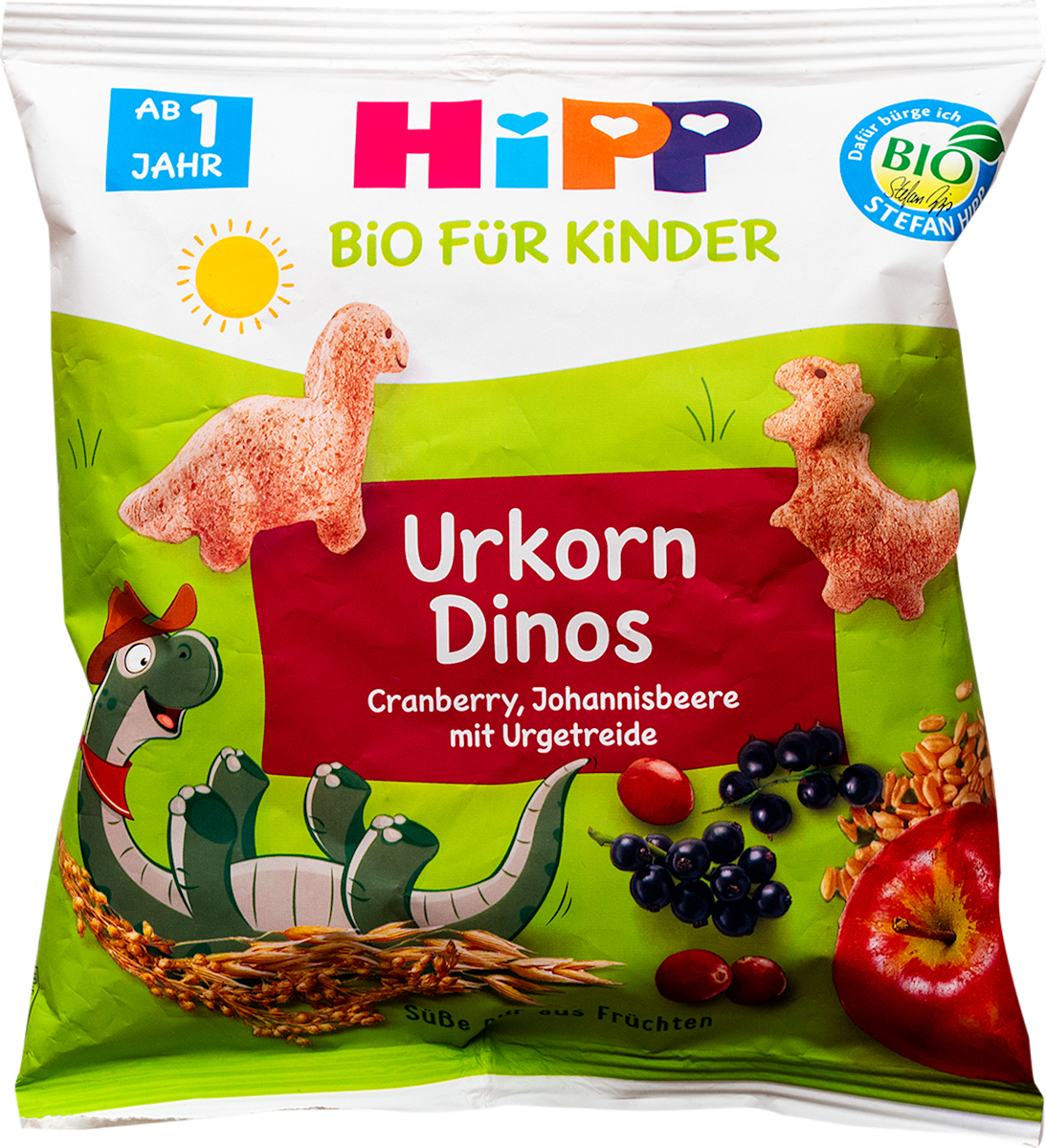 HiPP Dinos - grickalice od cjelovitih žitarica s brusnicom i crnom ...