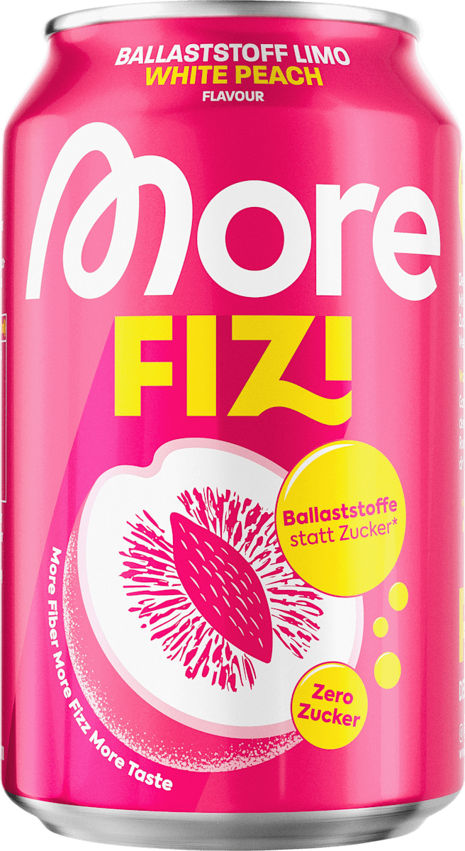 More Nutrition Erfrischungsgetränk, Fizi White Peach, 330 ml EINWEG ...