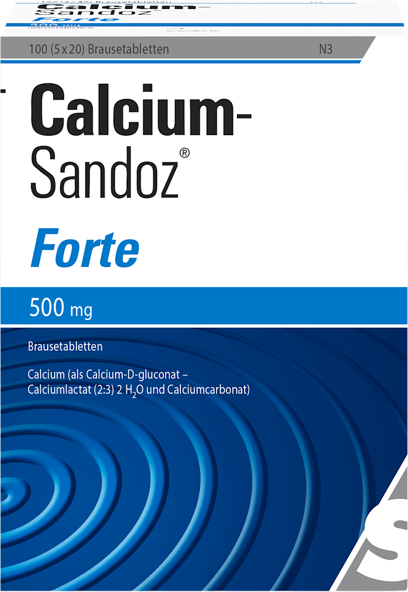 Calcium-Sandoz Calcium-Sandoz Forte Brausetabletten 500mg, 100 St ...