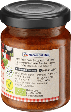 dmBio Pesto Rosso mit sonnengetrockneten Tomaten, 120 g dauerhaft ...