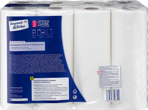 Saugstark&Sicher Papirni ubrusi, 3-slojni, 8 kom | dm.rs