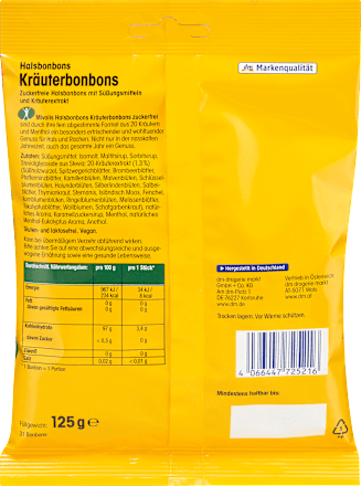 Mivolis Bomboane din plante aromatice pentru gat, 125 g | dm.ro