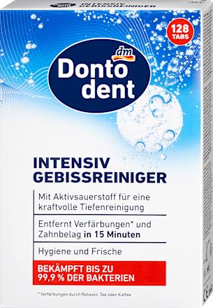 Dontodent čisticí tablety na zubní náhrady, 128 ks | dm.cz