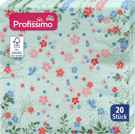 Profissimo Serviete z motivom cvetlic, 25 x 25 cm, 20 kos | dm.si