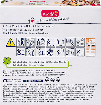 Profissimo Kerzen-Set rustik, weiß-silber, 4 St dauerhaft günstig ...