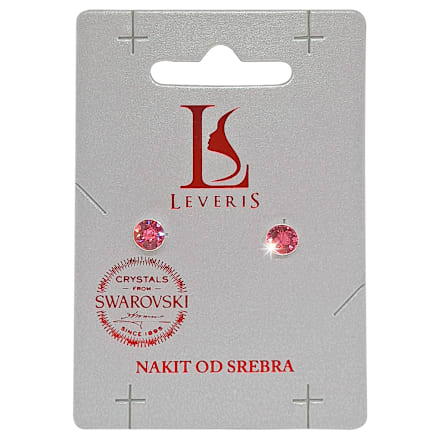 LEVERIS jewelry Minđuše sa swarovski kristalom, boja: roze, 1 kom | dm.rs