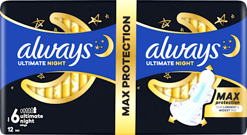 always Ultimate-Binden Night Max Protection 6 mit Flügeln, 12 St ...