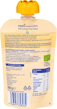babylove Quetschie Smoothie Apfel, Mango, Maracuja, ab 1 Jahr, 100 g dauerhaft günstig online ...