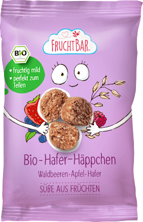FruchtBar Kindersnack Hafer-Häppchen, Waldbeere, Apfel & Hafer ab 3 ...
