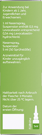 axicur Levocabastin axicur 0,5 mg/ml Nasenspray, Suspension, 5 ml ...