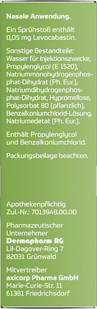 axicur Levocabastin axicur 0,5 mg/ml Nasenspray, Suspension, 5 ml ...